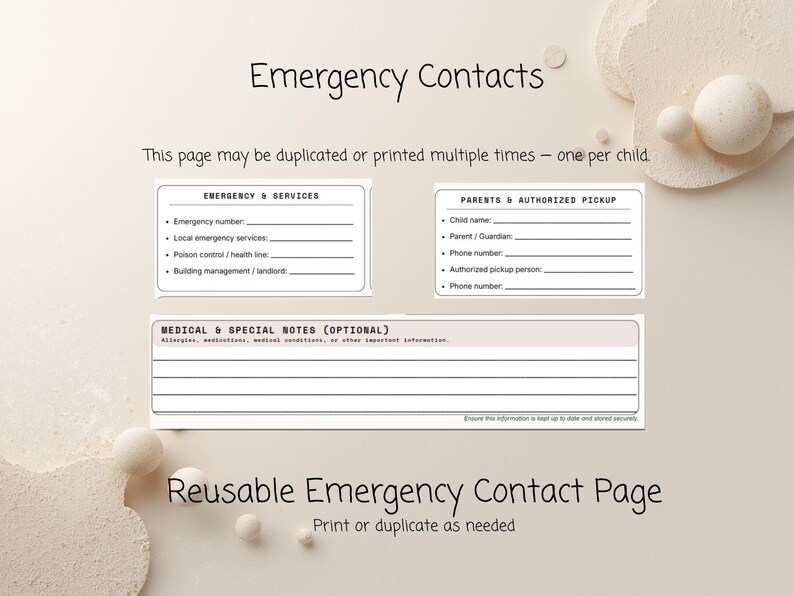 Daycare Emergency Action Plan Printable, Editable Canva Childcare ...