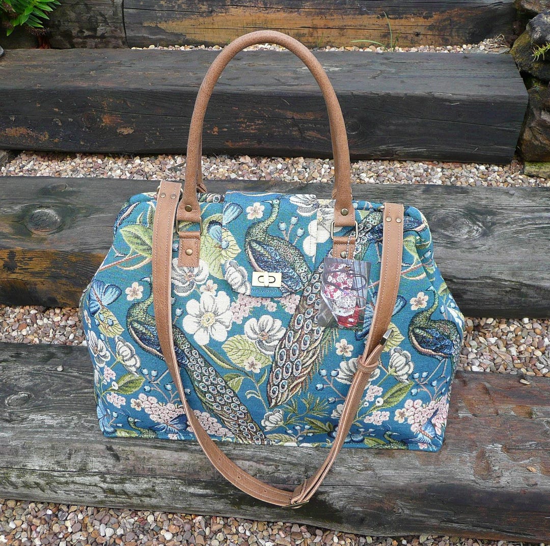 Peacock Tapestry Weekender Bag Mary Poppins Style Carpet Bag Travel Bag ...