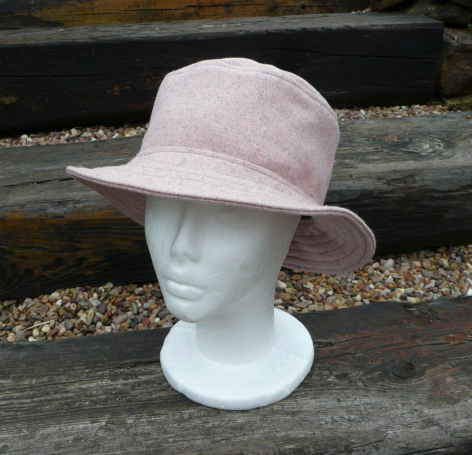 Pink Tweed Bucket Hat Pink Grey Marl Ladies Winter Hat - Etsy