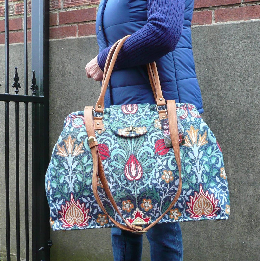 Weekender Bag Blue Tapestry Carpet Bag Travel Bag Overnight Bag William ...