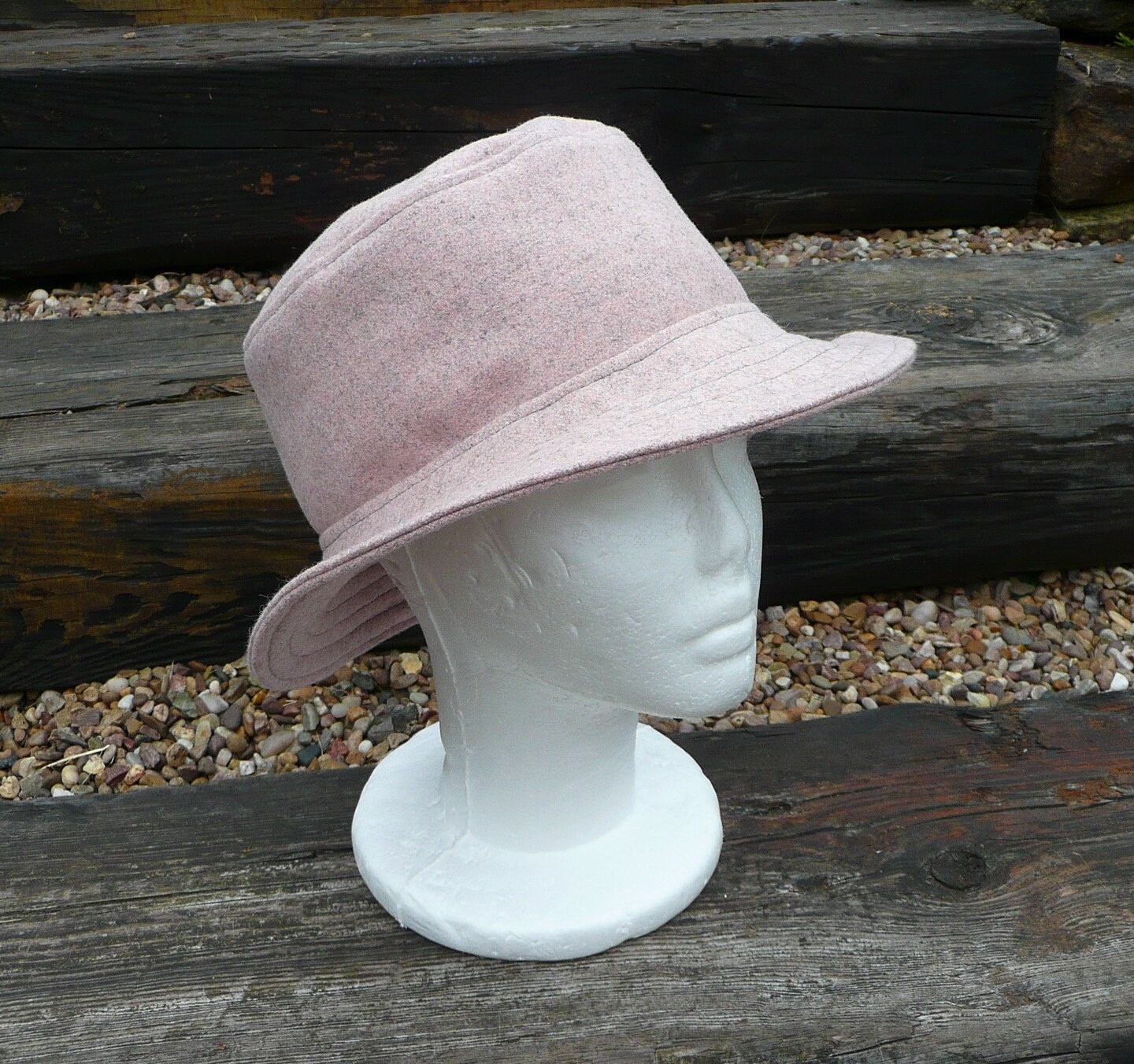 Pink Tweed Bucket Hat Pink Grey Marl Ladies Winter Hat - Etsy