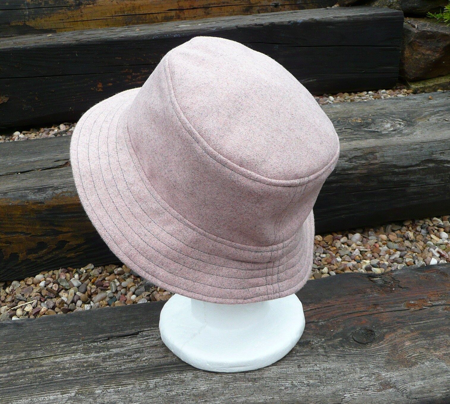 Pink Tweed Bucket Hat Pink Grey Marl Ladies Winter Hat - Etsy