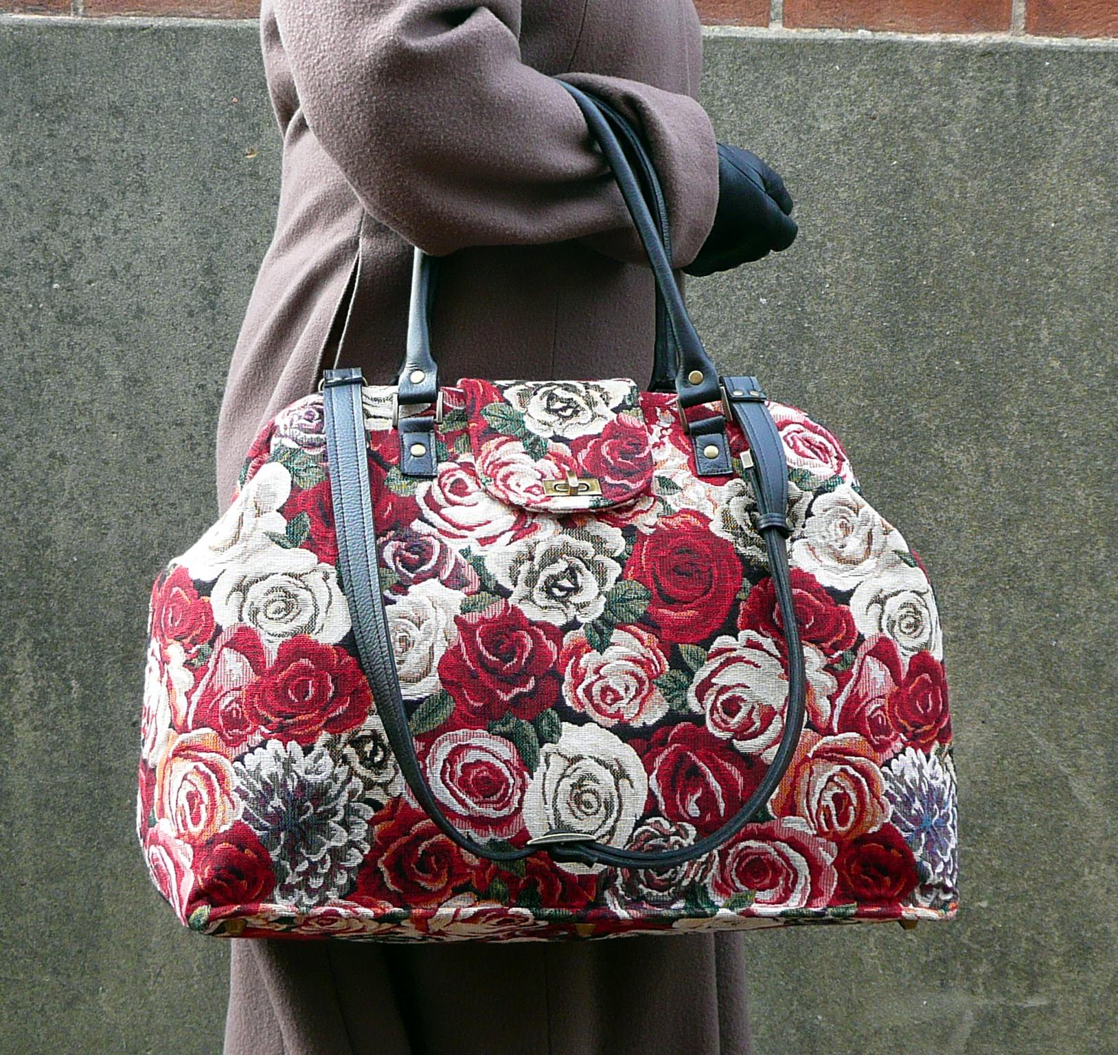 Rose Tapestry Weekender Bag: Mary Poppins Style Carpet Bag - Etsy Canada