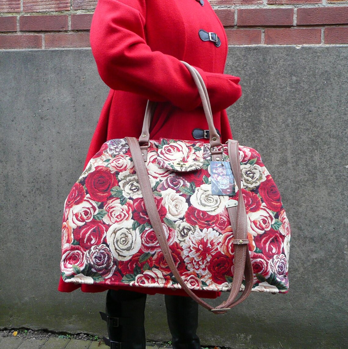 Rose Tapestry Weekender Bag: Mary Poppins Style Carpet Bag - Etsy Canada