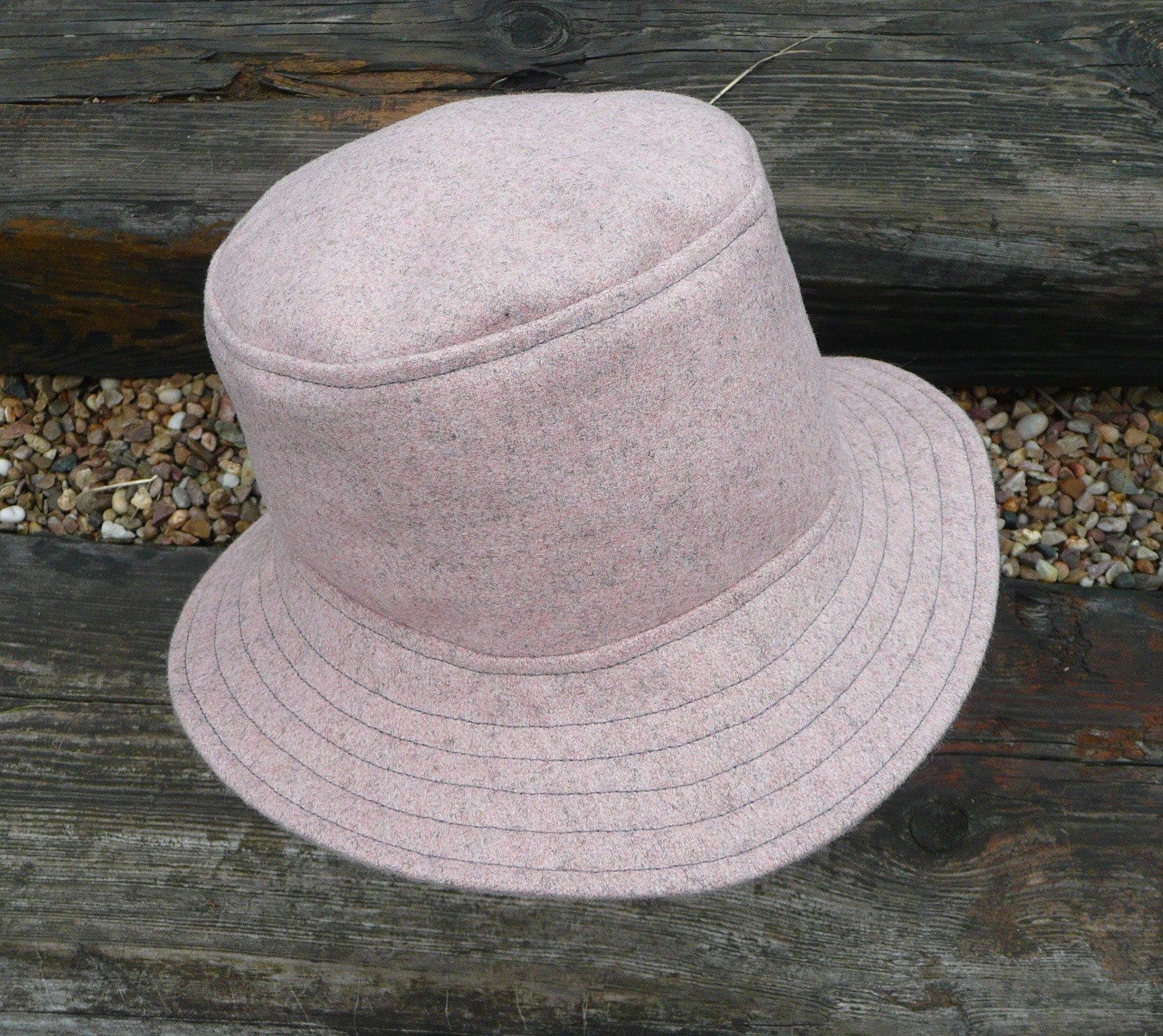 Pink Tweed Bucket Hat Pink Grey Marl Ladies Winter Hat - Etsy