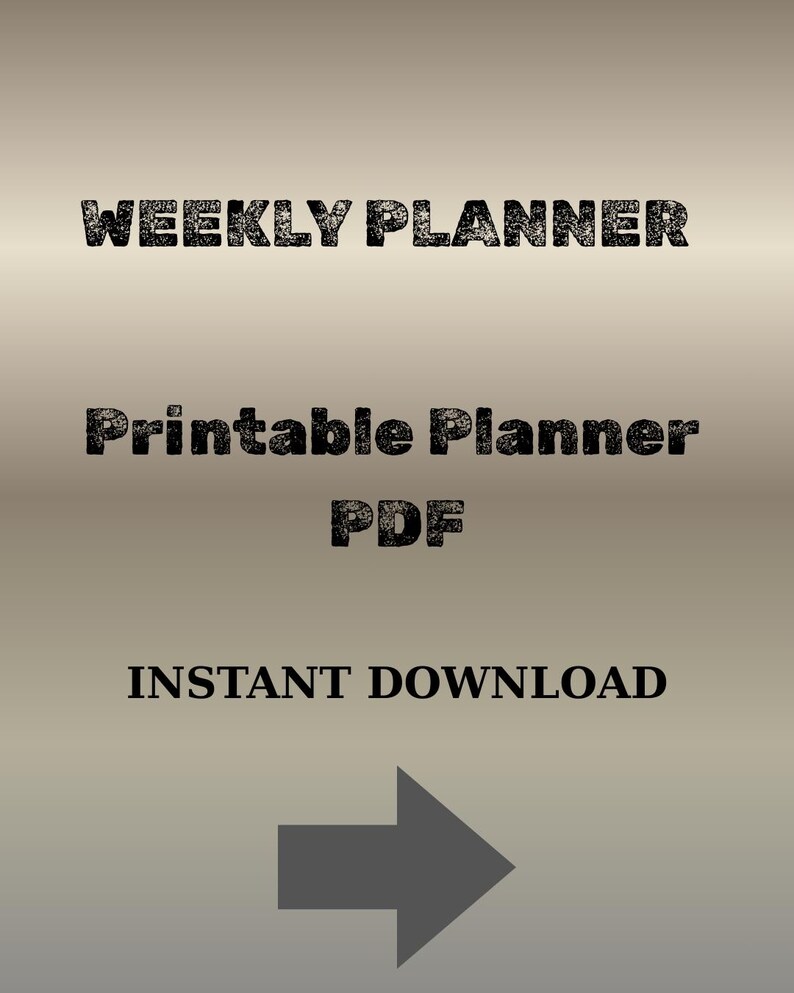 Elegant Weekly Planner Printable PDF - Minimalist Weekly Schedule ...