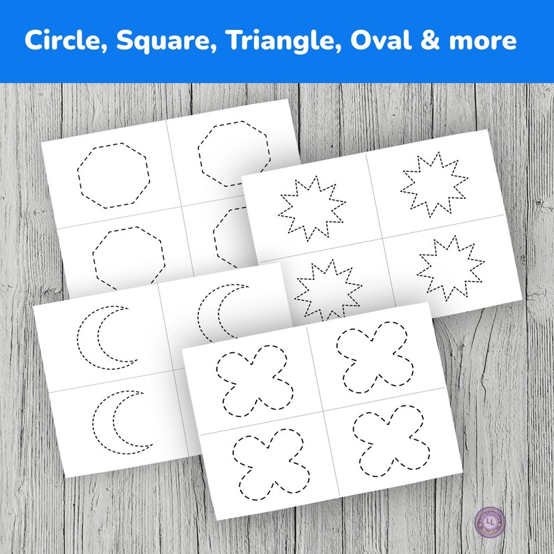 30 Shape Cutting Practice Printable Preschool Scissor Skills Activity ...