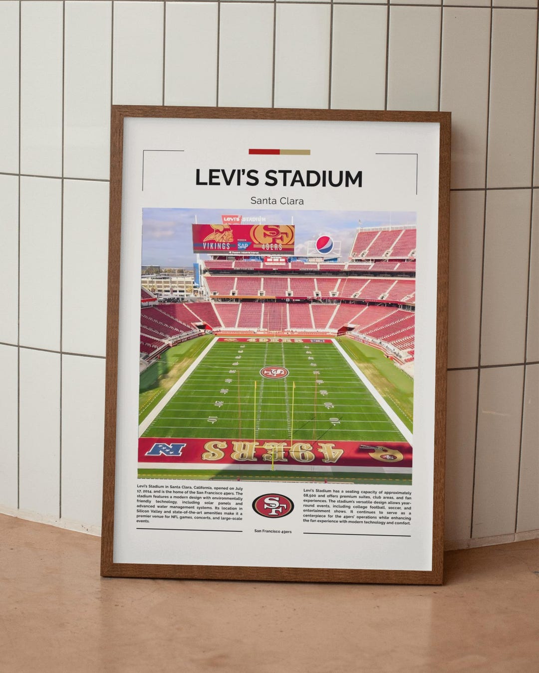 Levi's Stadium Poster, San Francisco 49ers Wall Art, 49ers Print, NFL ...