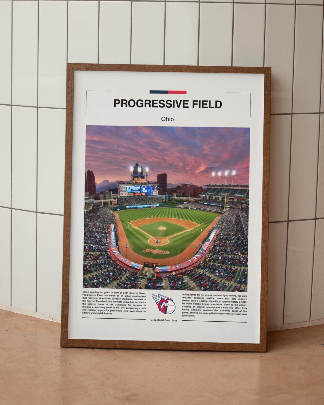 Progressive Field Stadium Poster, Cleveland Guardians Wall Art ...