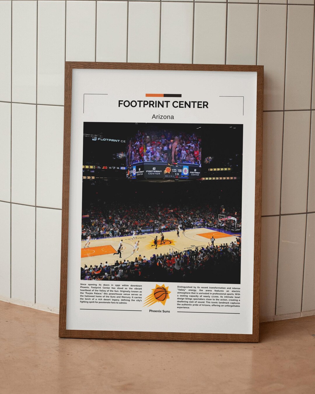 Footprint Center Stadium Poster, Phoenix Suns Wall Art, Suns Print, NBA ...