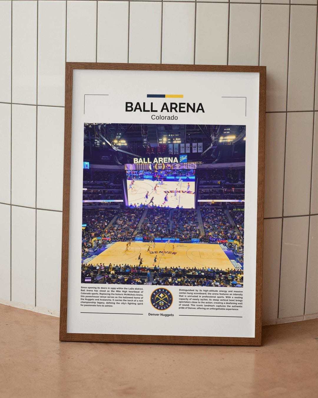 Ball Arena Stadium Poster, Denver Nuggets Wall Art, Nuggets Print, NBA ...