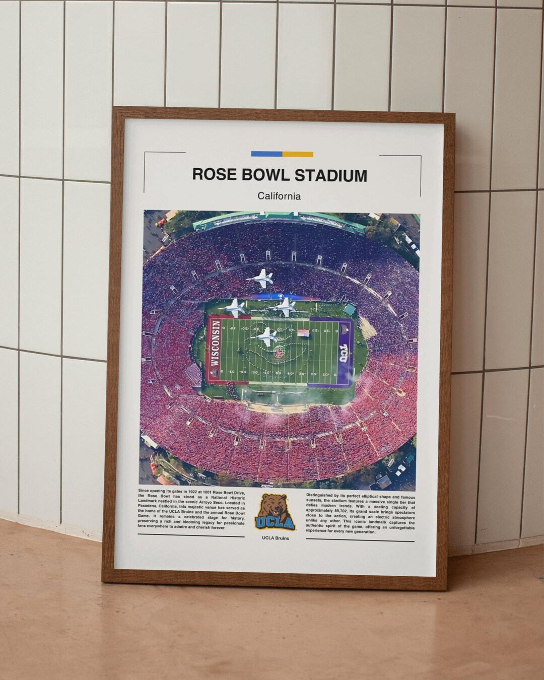 Rose Bowl Stadium Poster, UCLA Bruins Wall Art, Bruins Print, NCAA ...
