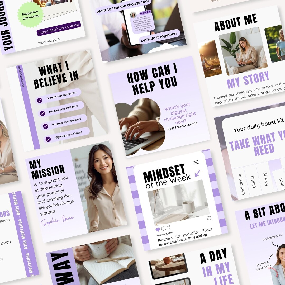 Life Coach Instagram Bundle | Posts + Reels + Carousels + Link-in-bio ...
