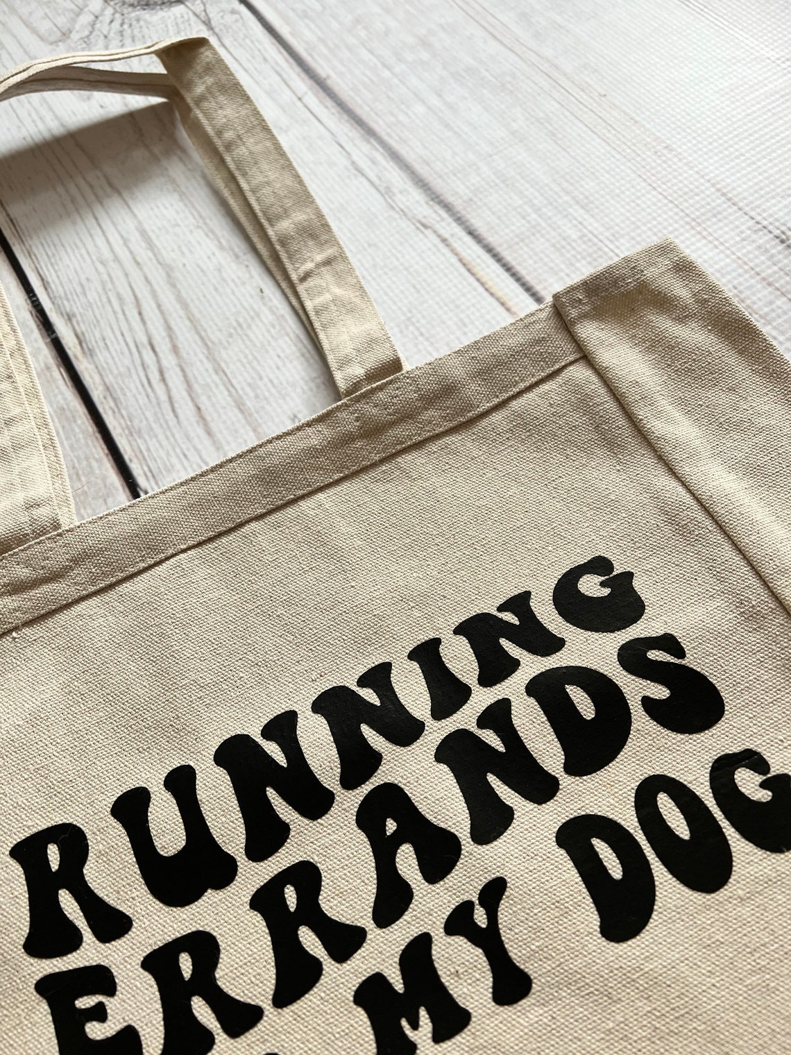 Running Errands for My Dog Tote Bag Retro Style Font Dog | Etsy