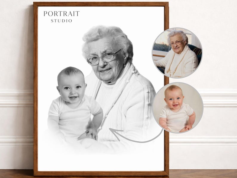 Custom Photo Merge | Personalised Photo Merge Portrait Gift | Custom ...