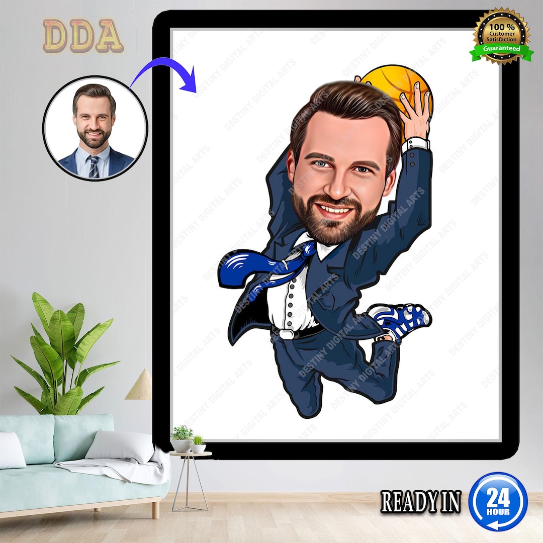 Custom Basketball Executive Caricature | Personalized Corporate Athlete ...