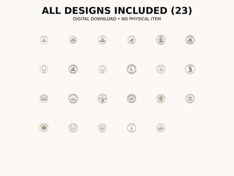 23 Ex Libris Designs Bundle | Bookplate Stamp SVG PNG PDF | Vintage ...