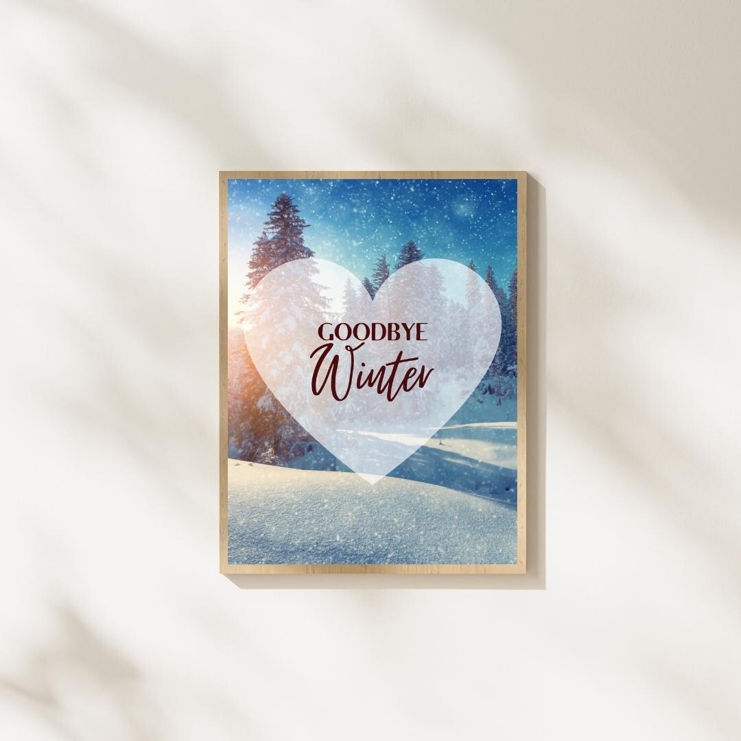 Goodbye Winter Wall Art, Housewarming Gift, Snowy Landscape, Digital ...