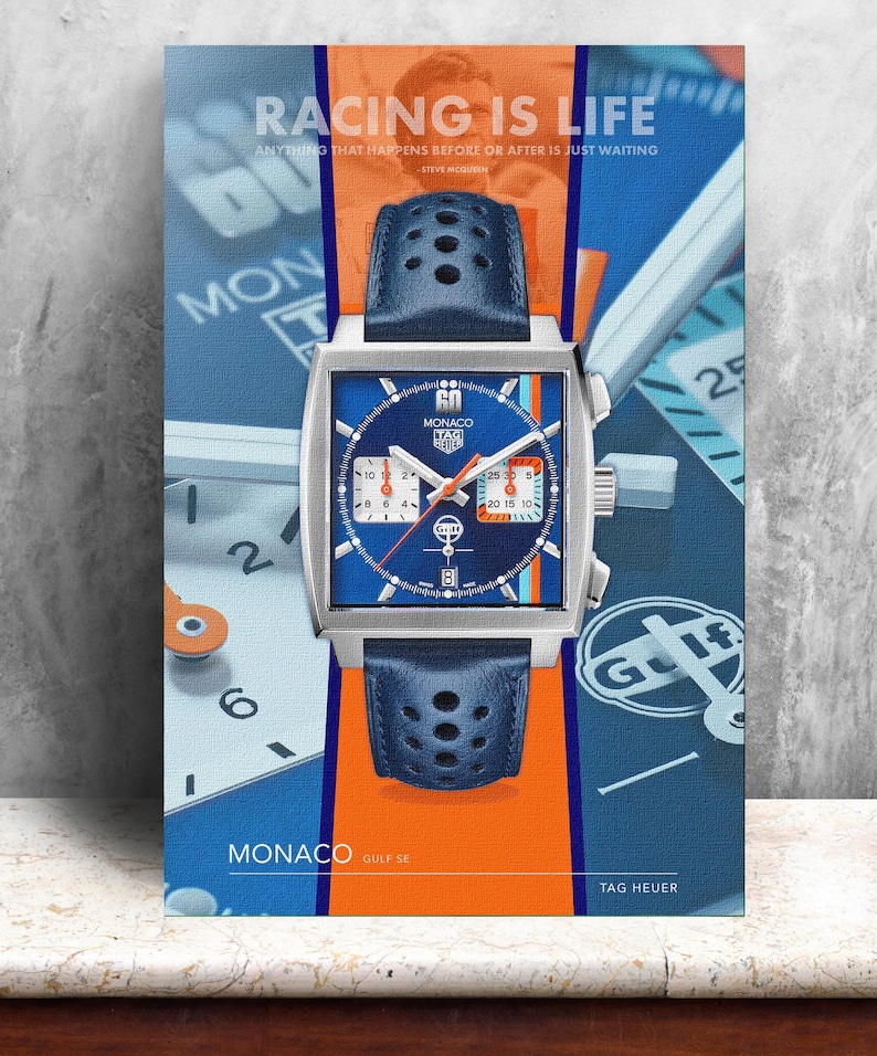 Tag Heuer Monaco Special Edition / Steve Mcqueen Watch Print - Framed ...