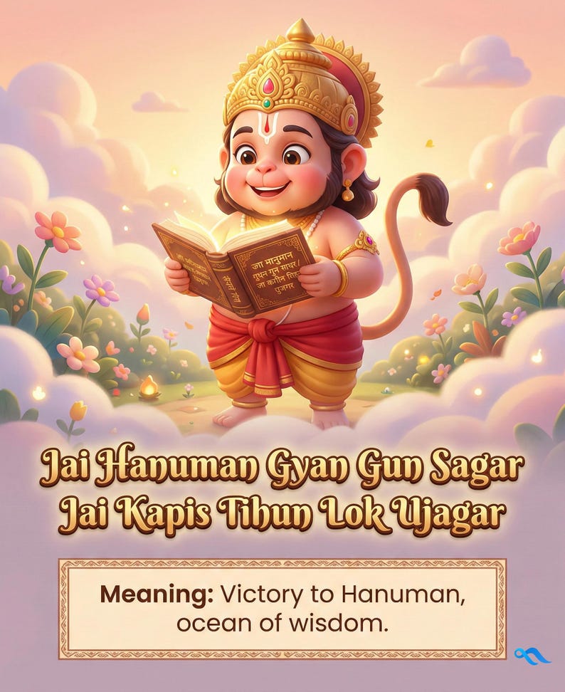 Hanuman Chalisa Kids Ebook – English Text & Meaning (digital Download ...