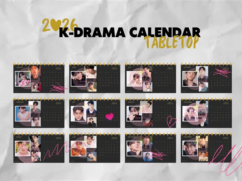 2026 K-drama Tabletop Vibes Calendar ** Cozy Aesthetic ** Printable ...