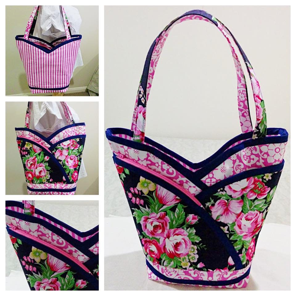 Sewing Pattern: PDF Petal Pockets Purse Tote & Cosmetic Bag | Etsy