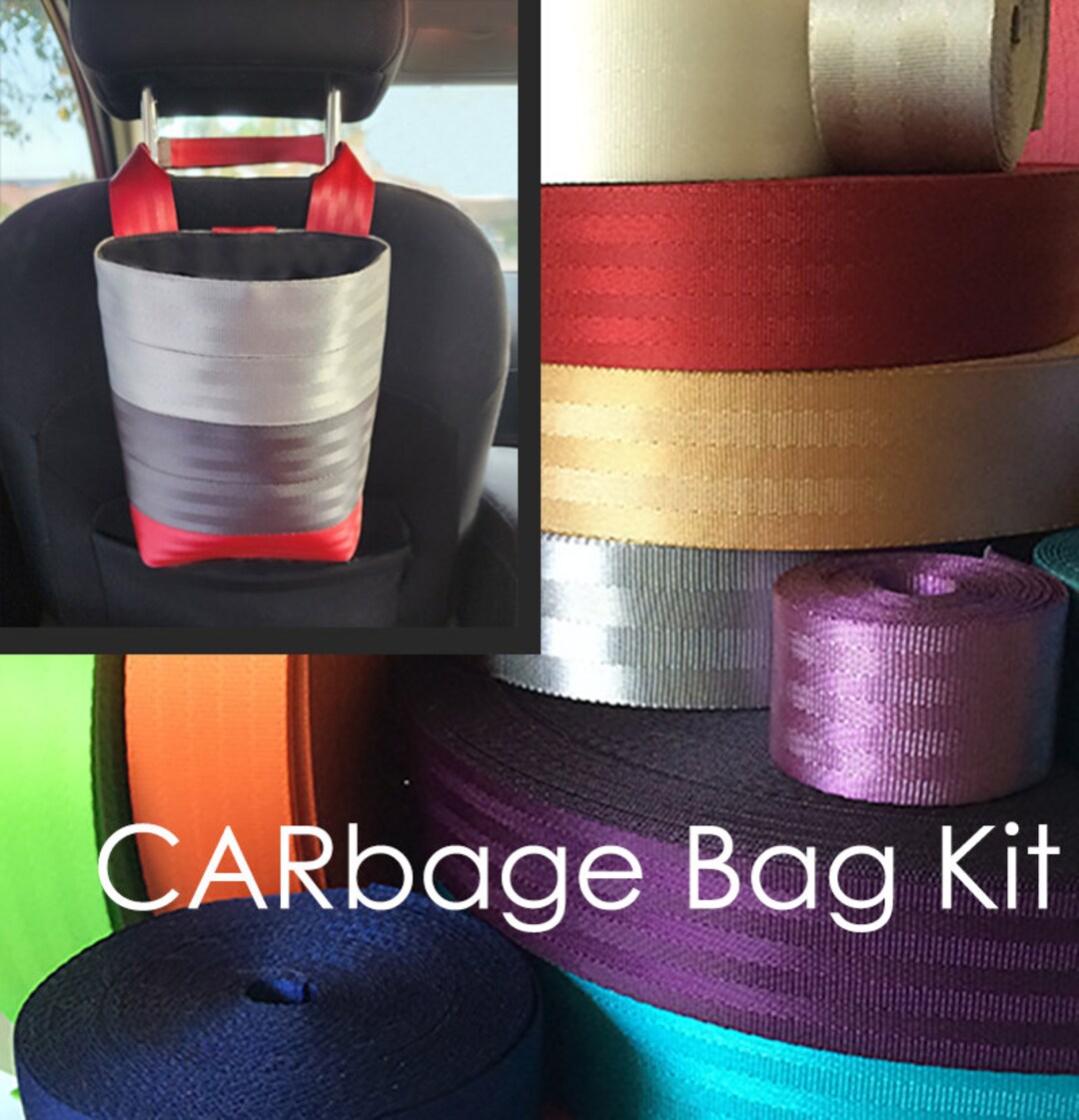 Kit: Car Trash Bag in Seat Belt, Litter Bag, Vehicle Accessory, Garbage ...
