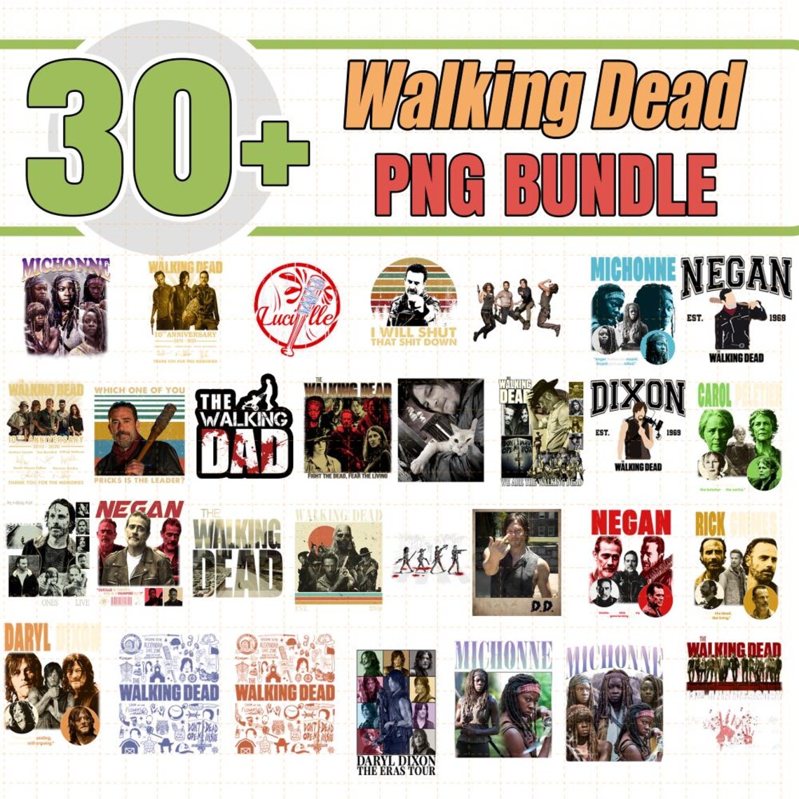 30+ the Walking Dead Vintage Bundles Png, Zombies Movies Retro Movies ...