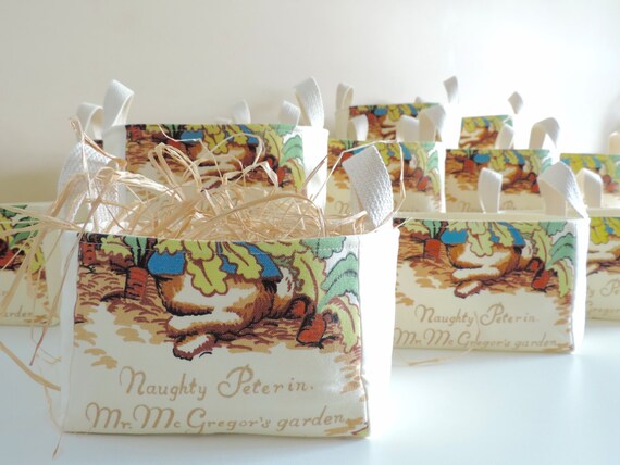 Items similar to Peter Rabbit Easter Basket with Vintage Beatrix Potter ...