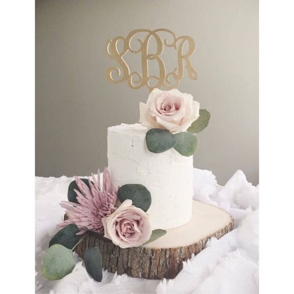 Monogram Cake Topper - Etsy
