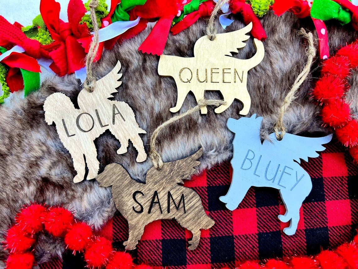 Personalized in MEMORY of DOG CAT Ornament With Name Wood - Etsy