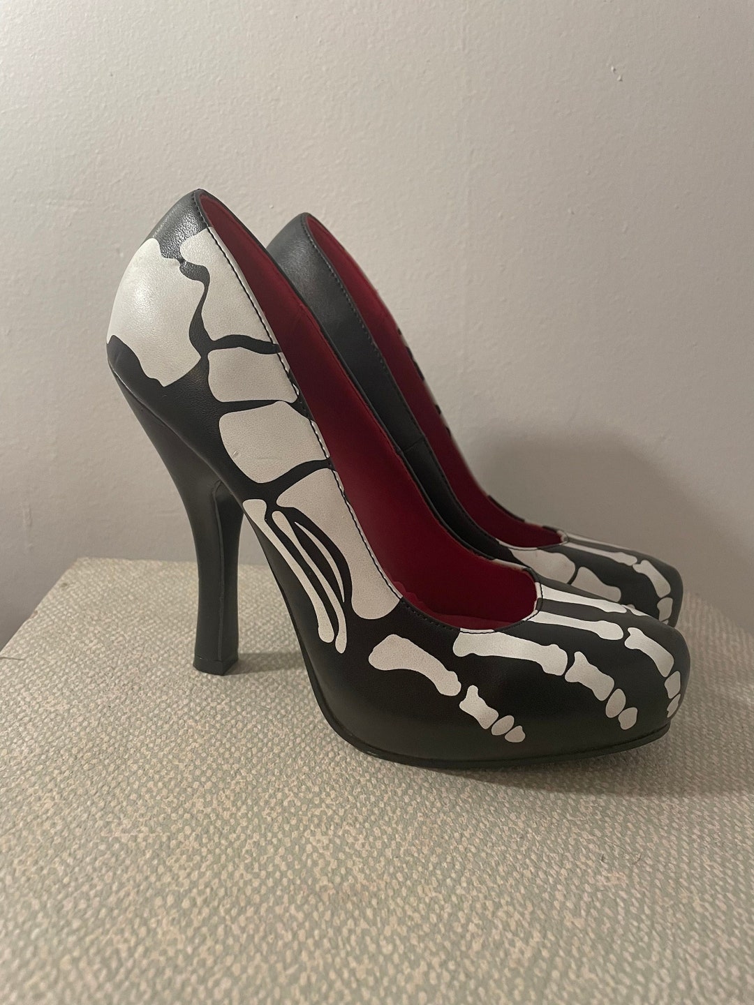 Vintage Skeleton X-ray Goth Heels Halloween Funtasma - Etsy