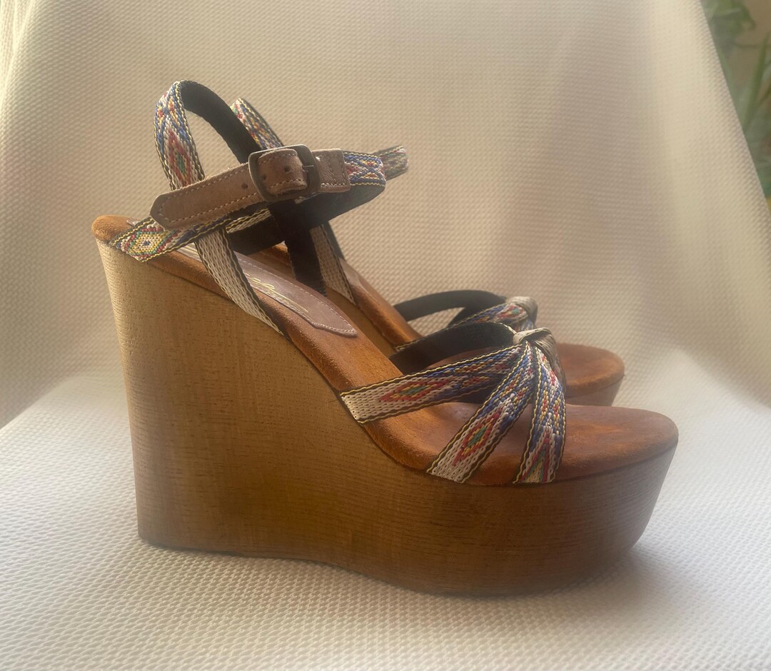 Vintage 1970s 70s Sbicca Collection Wood Platform Strappy Heels - Etsy