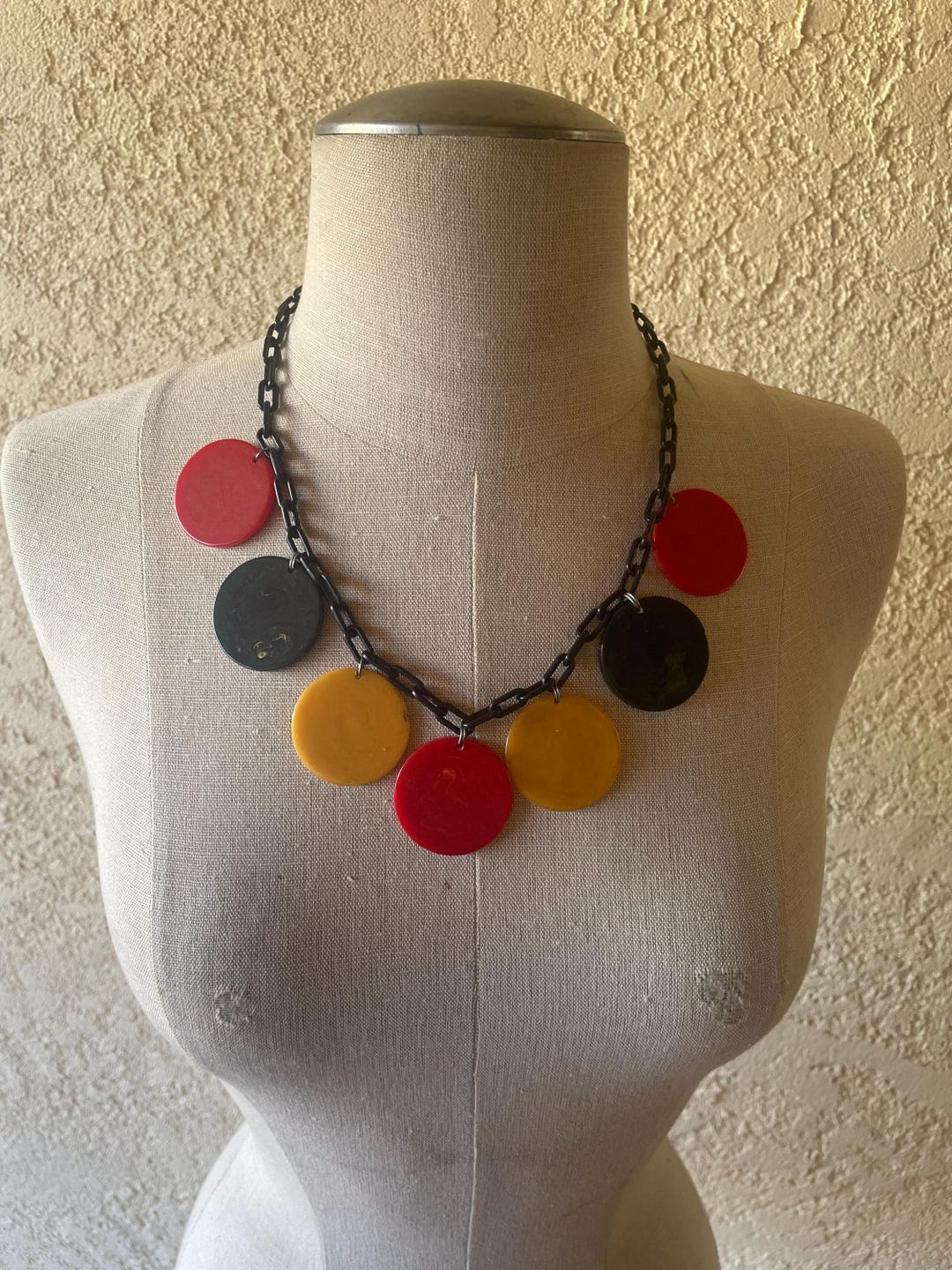 Vintage 1940s 1950s Inspired Marble Plastic Color Chip Necklace - Etsy