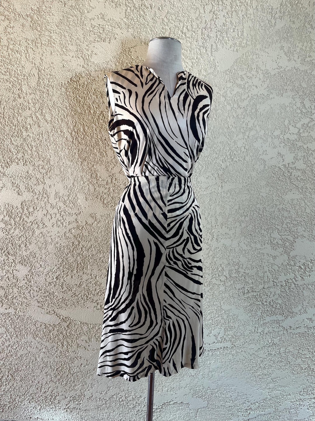 Vintage 1950s Zebra Print Jersey 2 Pc Set Dress - Etsy