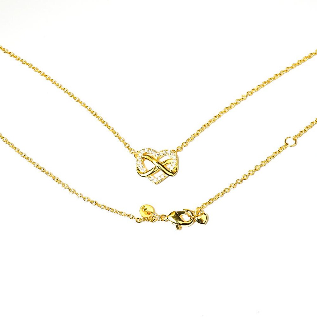 Pandora Sparkle Gold Infinity Heart Necklace Stud Earrings Gift Set - Etsy