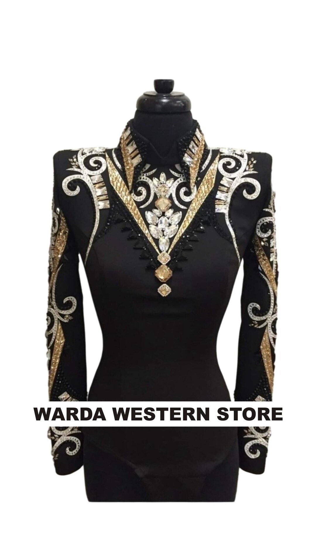 Custom Western Show Jacket, Gold & Silver Embellished Rodeo Suit - Etsy