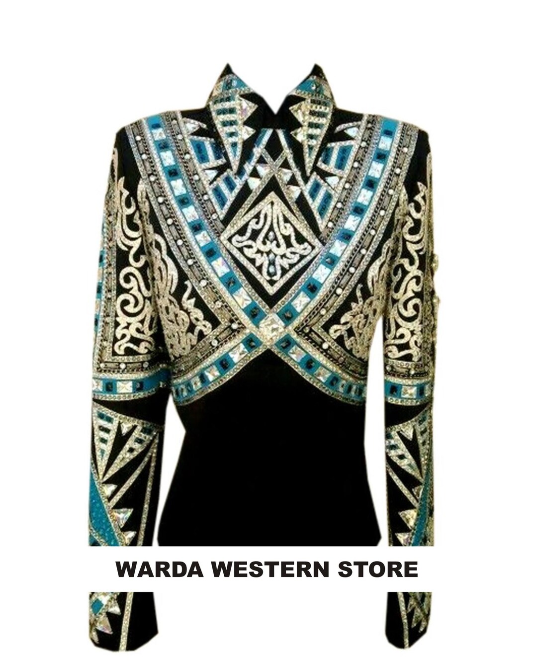 Turquoise & Gold Show Jacket: Rodeo Queen, Horsemanship - Etsy