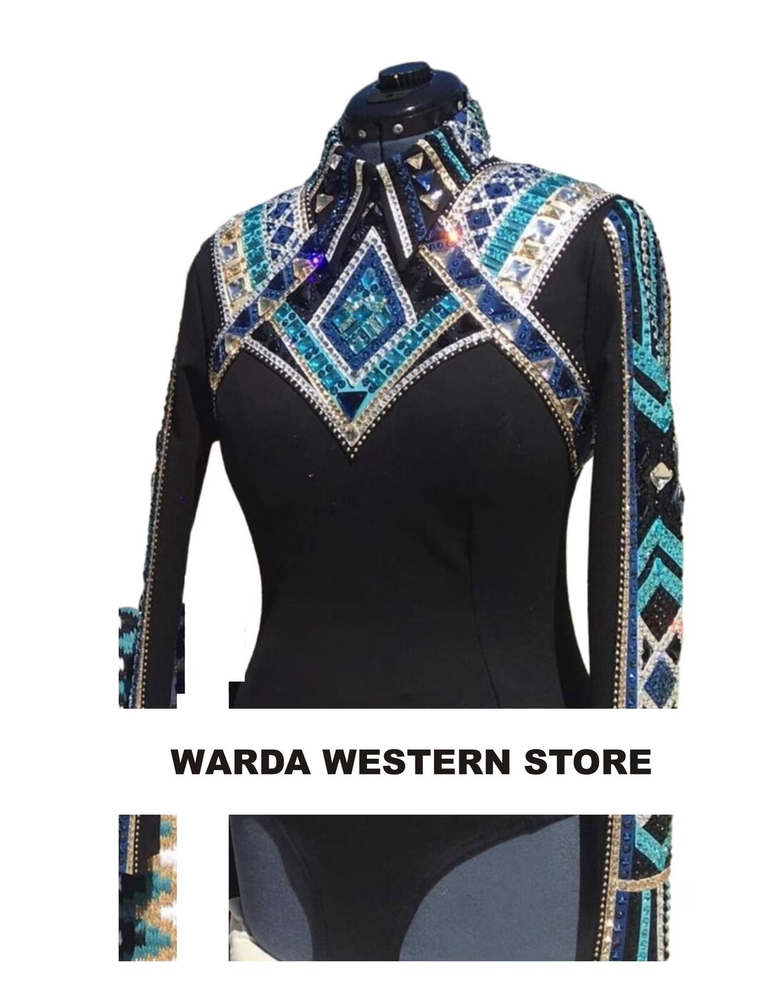 Turquoise Showmanship Jacket - Crotch Top Rodeo Queen Western Shirt - Etsy