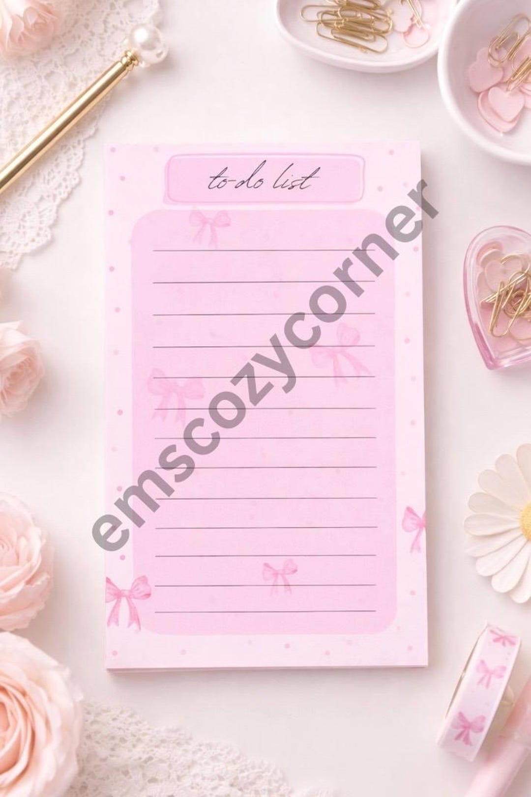 Girly To-do List Notepad | Aesthetic Daily Planner Pad | Cute Minimal ...