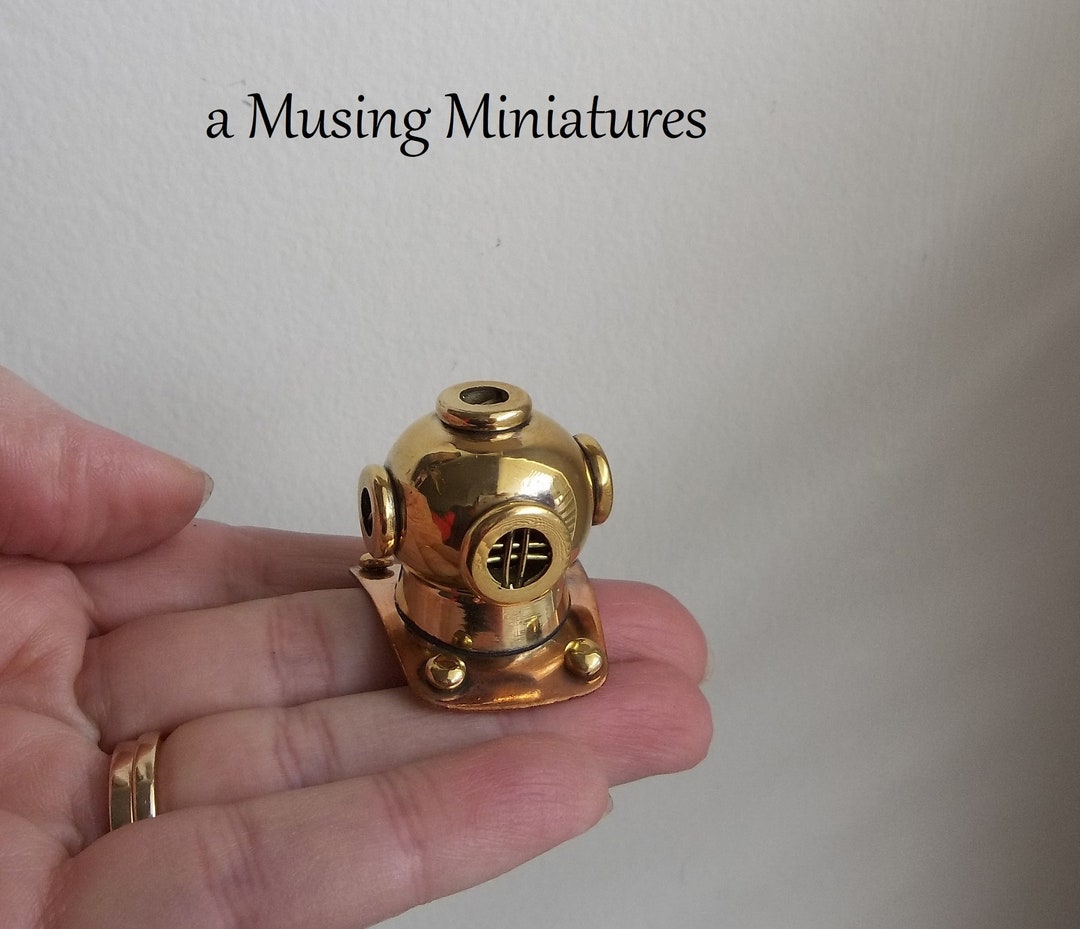 Miniature Victorian Era Dive Helmet for 1:12 Scale Dollhouse Museum or ...