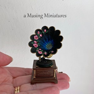 Miniature Victorian Phonograph With Tolework Roses for 1:12 Scale ...