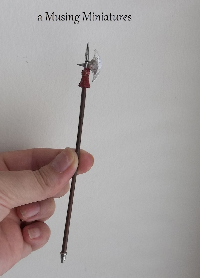 Miniature Halberd in 1:12 Scale for Medieval Dollhouse Gentlemans Study ...