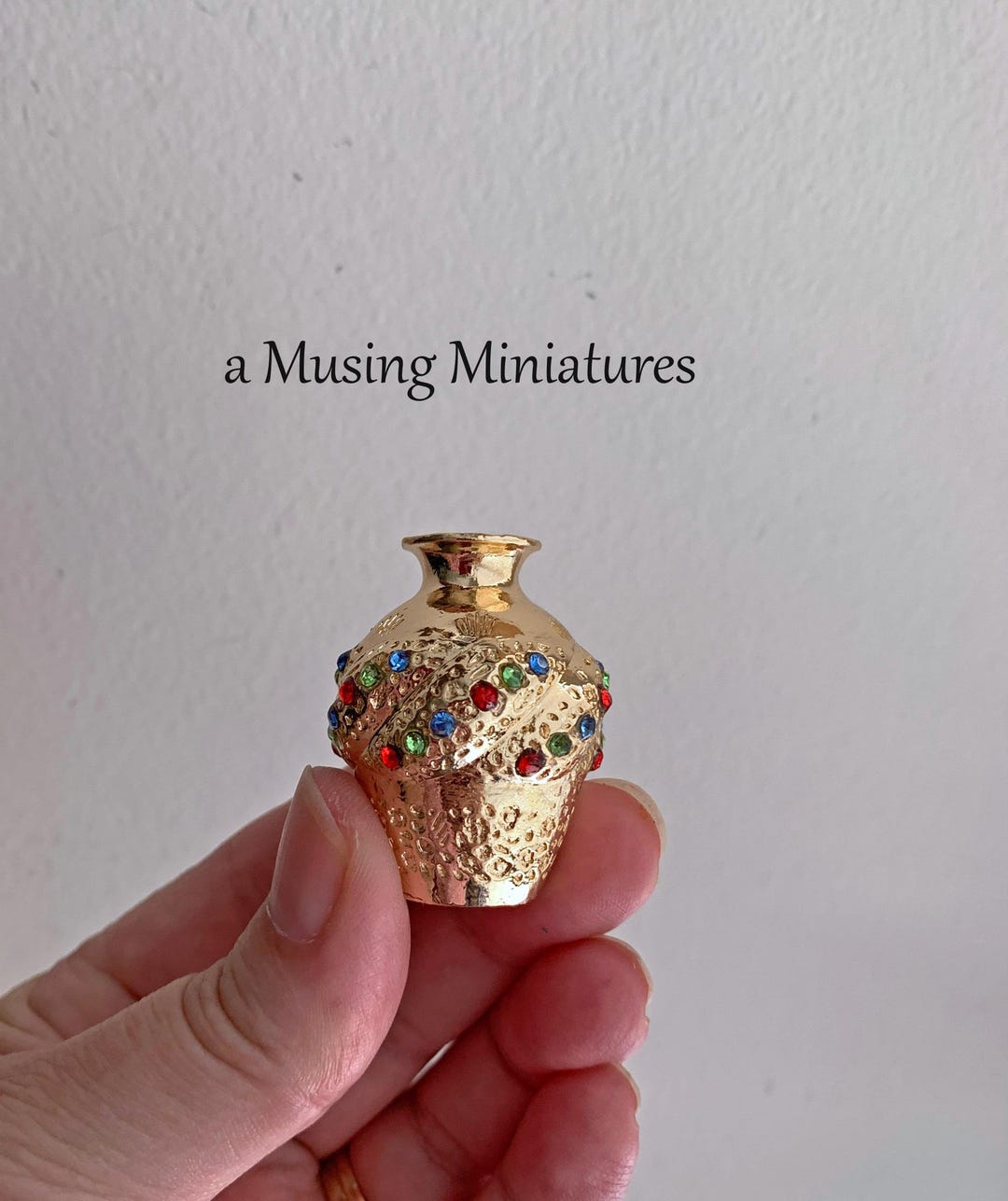 Miniature Bejeweled Vase for Dollhouse Diorama or Vanity Trinket - Etsy