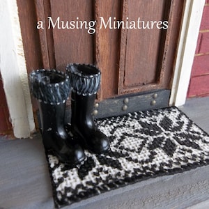 Miniature Boot Rug in 1:12 Scale for Winter Dollhouse Ski Lodge - Etsy
