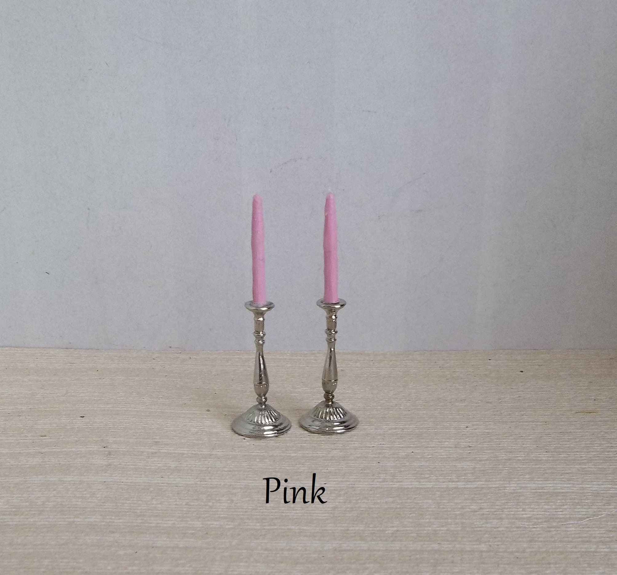 Beautiful Pair of Miniature Silver Candlesticks in 1:12 Scale for ...