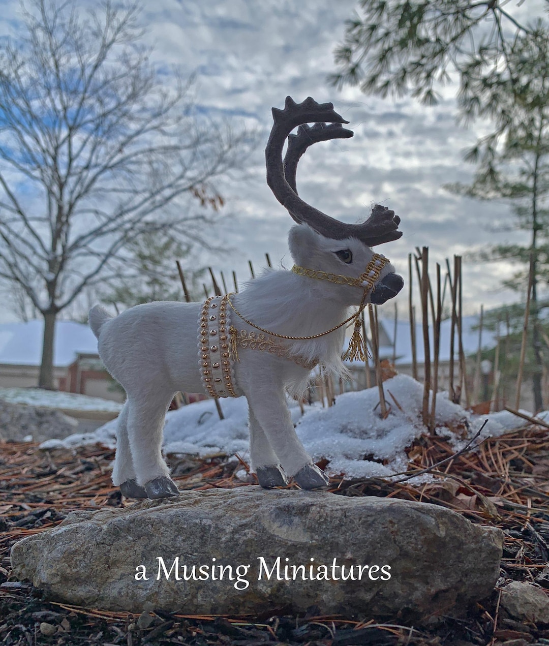Your CHOICE Luxury Dressed Miniature Reindeer for 1:12 Scale Santa ...