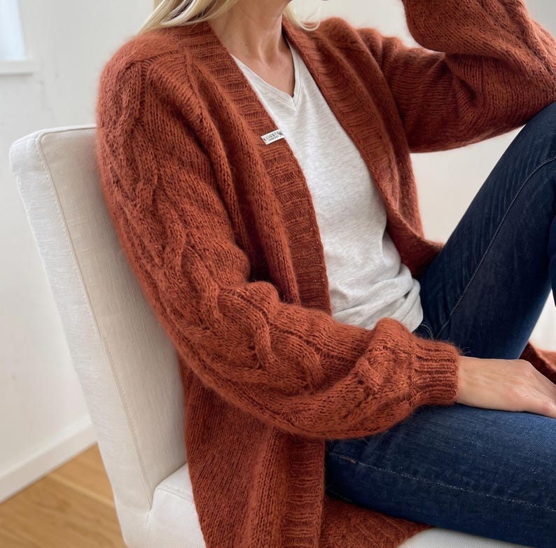 Oversized Knit Cardigan Pattern, Seamless Top-down Knitting, Lace ...
