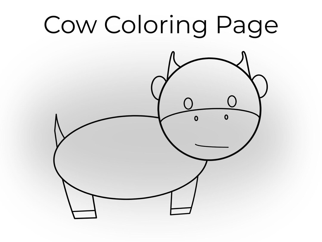 Cow Coloring Page for Kids – Easy Farm Animal Printable - Etsy Canada