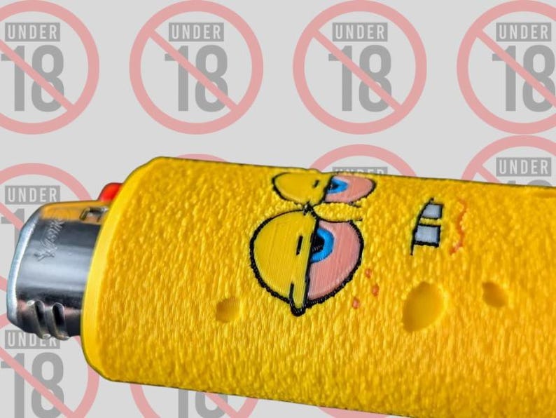 Relaxed Spongebob Bic Lighter Sleeve - 3D Textured Fuzzy Case - Chill ...